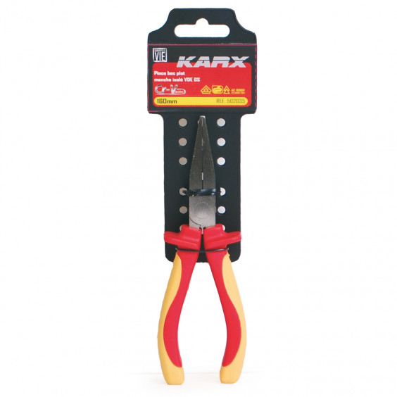 Pince à Becs plats 160mm Cr-V isolé 1000V VDE KARX